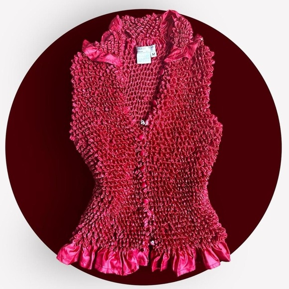 Alberto Makali | Tops | Vintage Salmon Popcorn Blouse | Poshmark